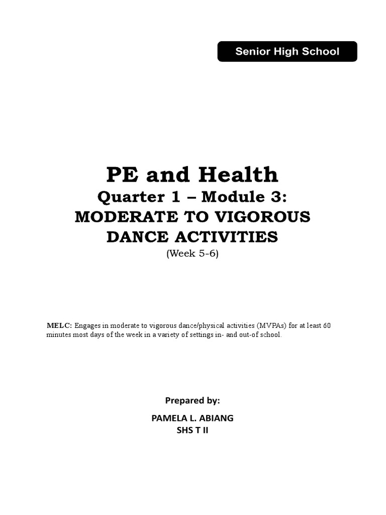 Physical Education and Health 3 Grade 12 Module 3.docx 1 | PDF | Dances ...