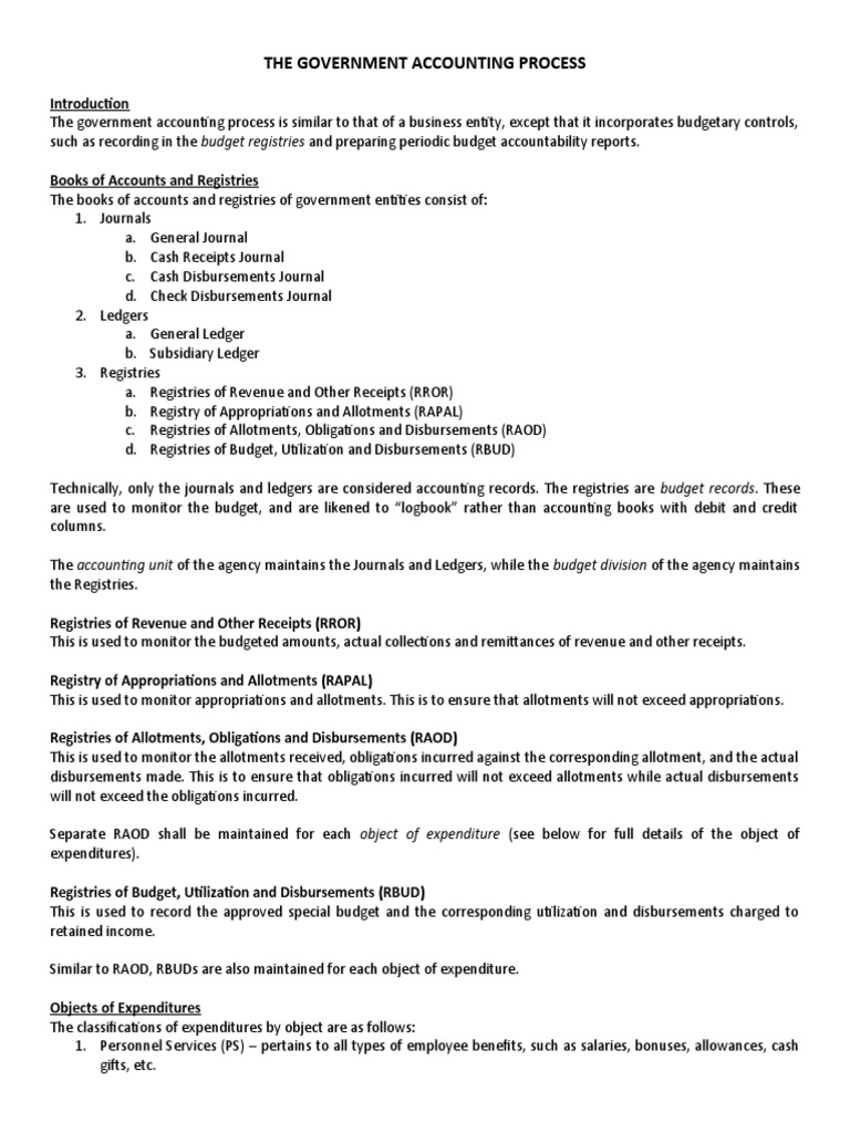 The Government Accounting Process | PDF | Debits And Credits | Revenue