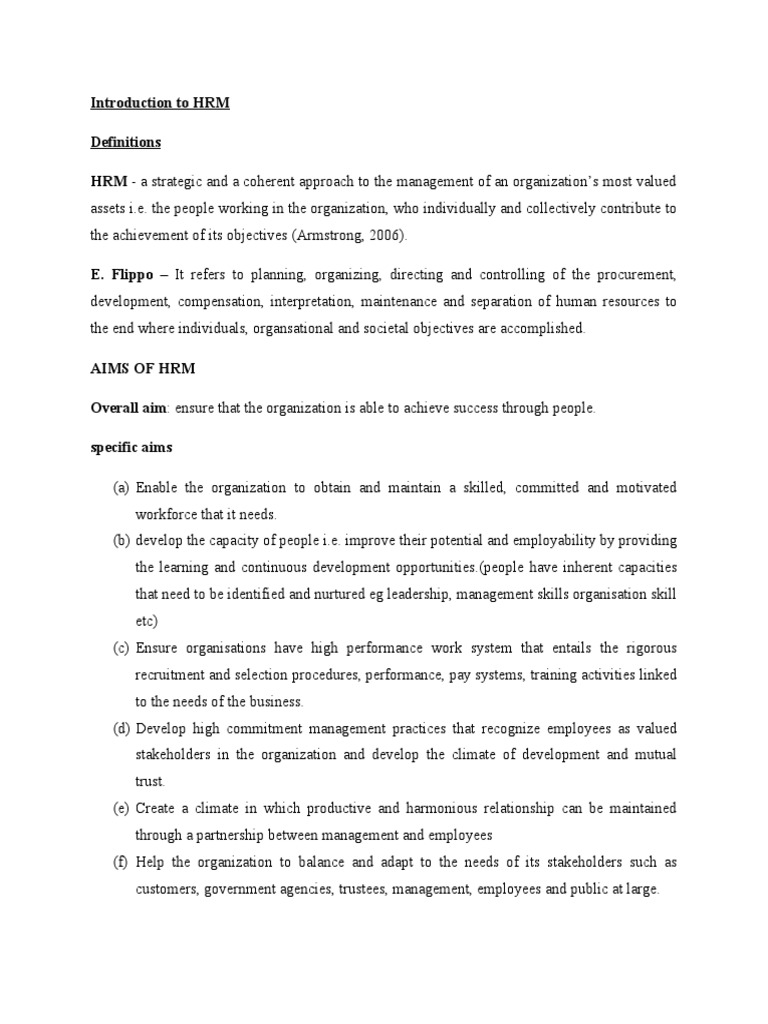 Lec 2 Introduction To HRM Continued | PDF | Employment | Human Resource ...