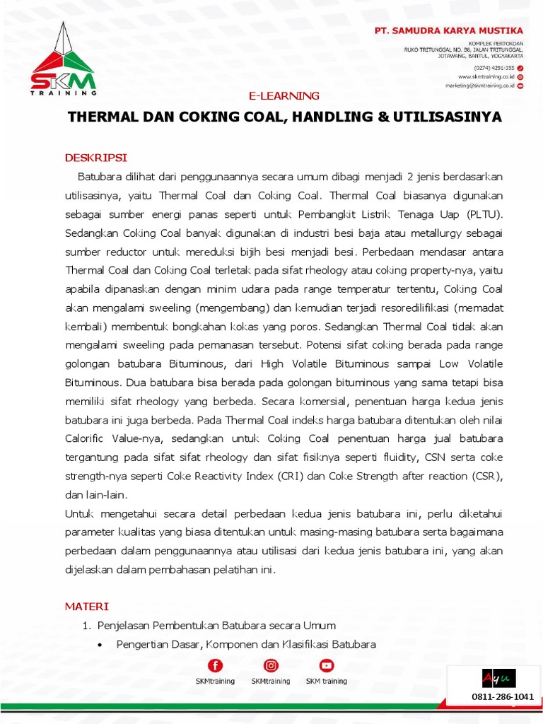 Pelatihan Thermal dan Coking Coal | PDF