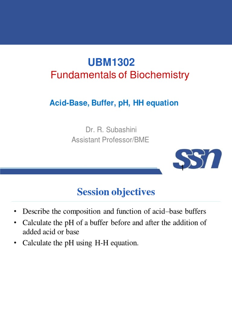 Acid, Base, Buffer, PH, HH Equation | PDF | Acid | Buffer Solution