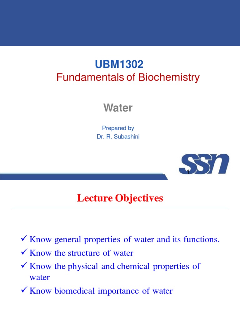 Fundamentals of Biochemistry: Water | PDF | Water | Properties Of Water