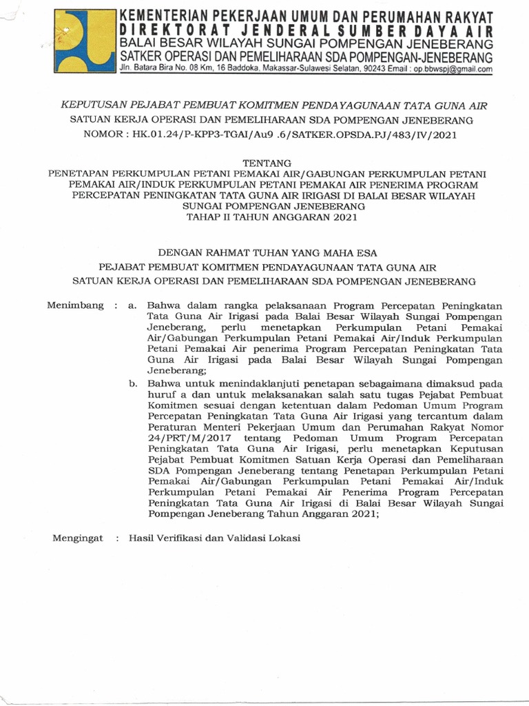 SK Penetapan P3a Tahap Ii | PDF