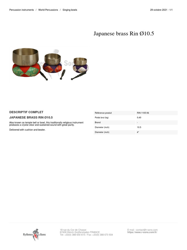 Japanese Brass Rin 10 5 Id5014 | PDF
