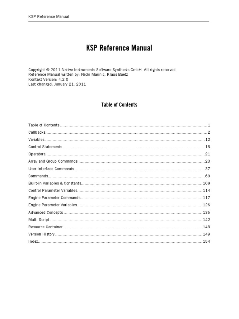 KSP Reference Manual | Download Free PDF | Array Data Structure ...
