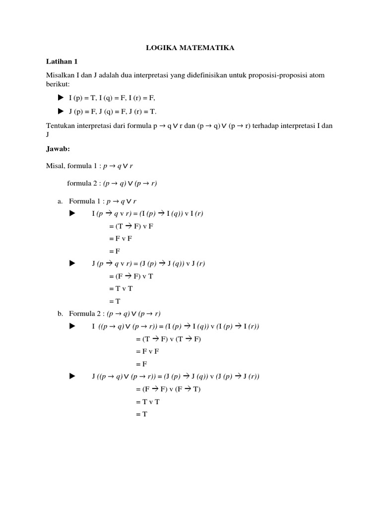 Brian Freega Setya Pratama - Tugas 2 Logika Matematika - Interpretasi ...