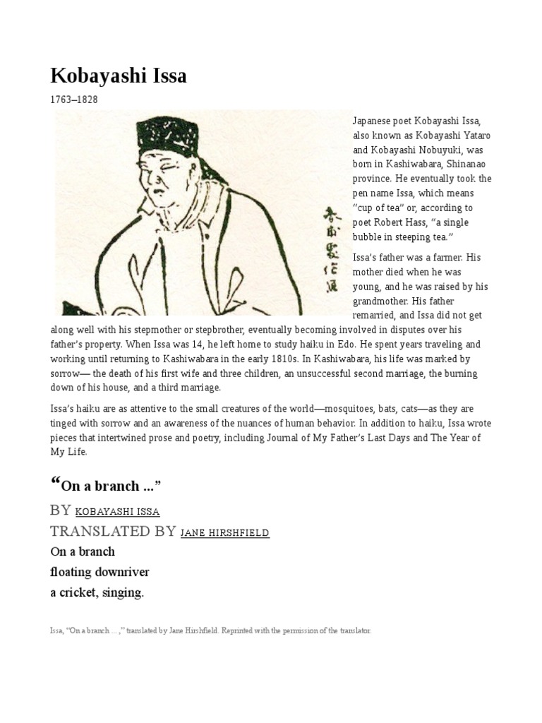 Kobayashi Issa | PDF | Haiku | Japanese Poetry