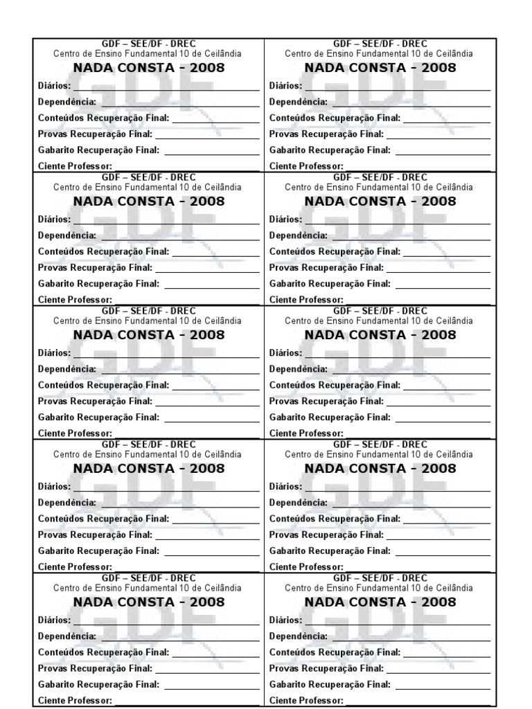 Nada Consta | PDF | Formação complementar | Escolas