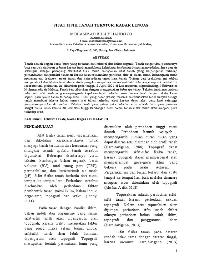 Bab 3 (Sifat Fisik Tanah Tekstur) | PDF | Sains & Matematika