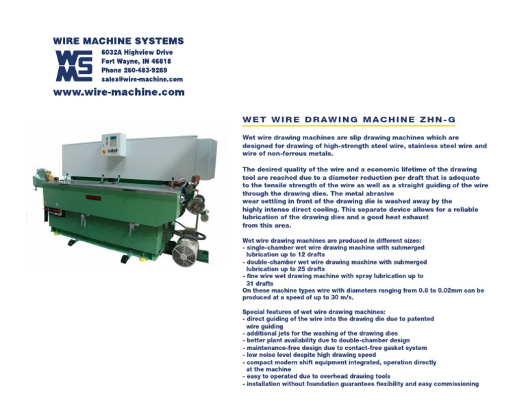 Wet Wire Drawing Machine ZHN-G Overview | PDF | Home & Garden ...