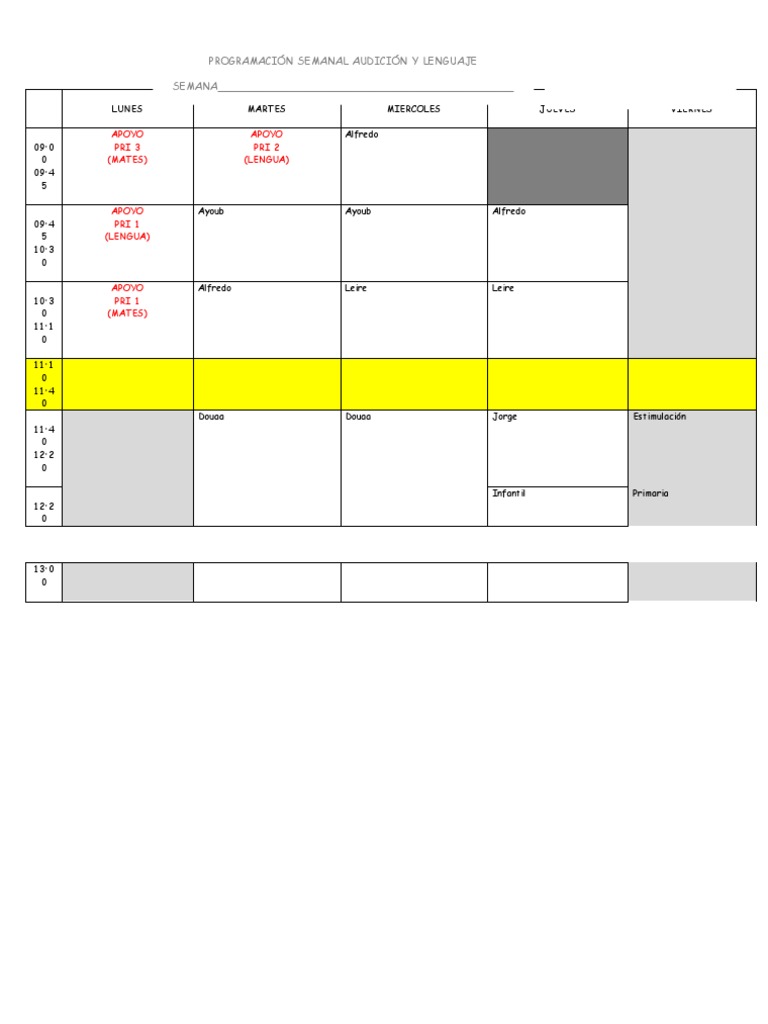 Plantilla Programacion Al | PDF