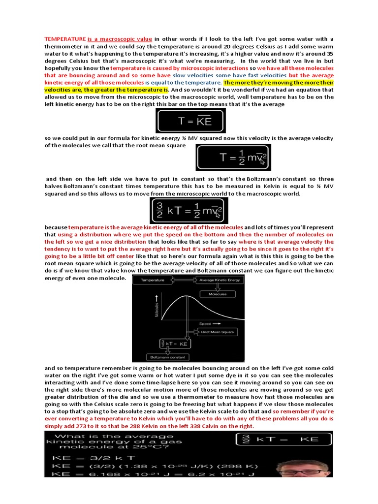 Kinetic Theory and Temperature | PDF | Temperature | Theoretical Physics