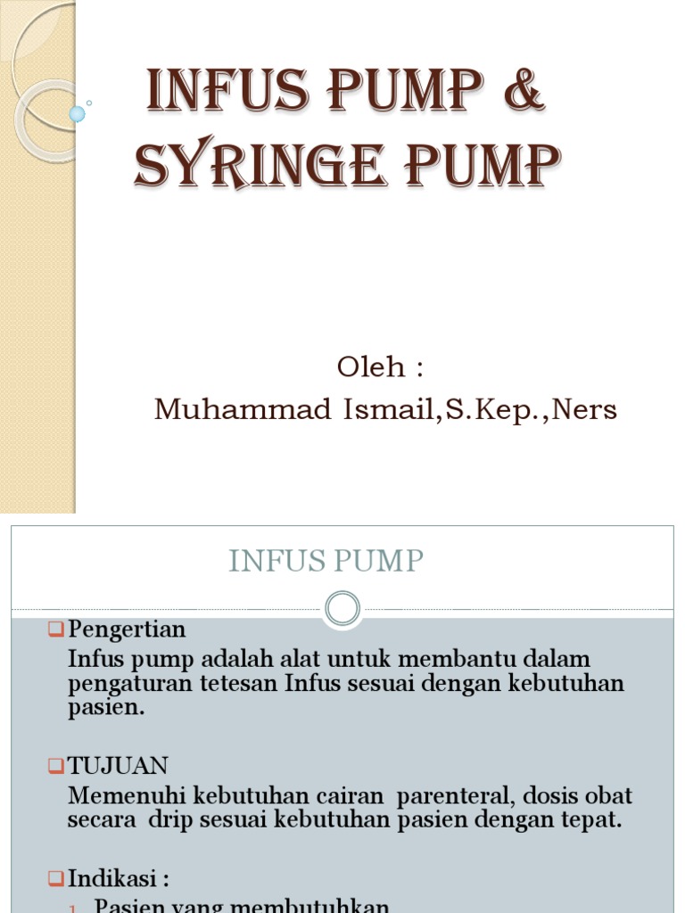 Materi Syringe Pump Dan Infus Pump | PDF