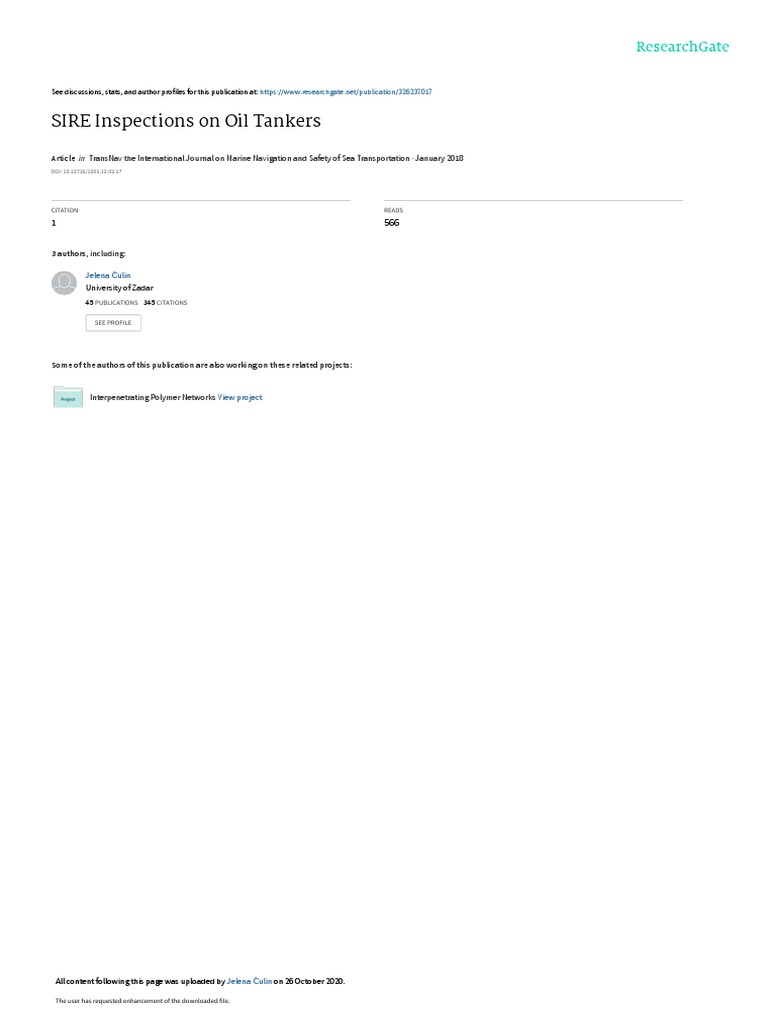 SIRE Inspections On Oil Tankers | PDF | Oil Tanker | Ships