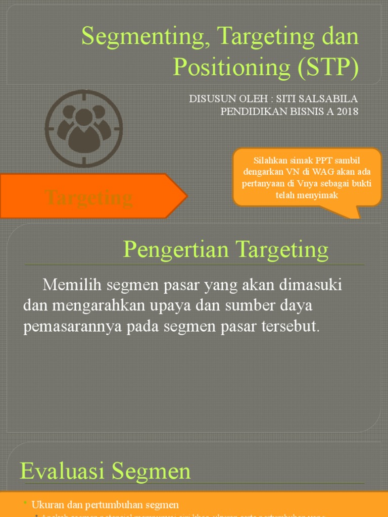 Segmenting, Targeting Dan Positioning (STP) - Targeting 2 | PDF