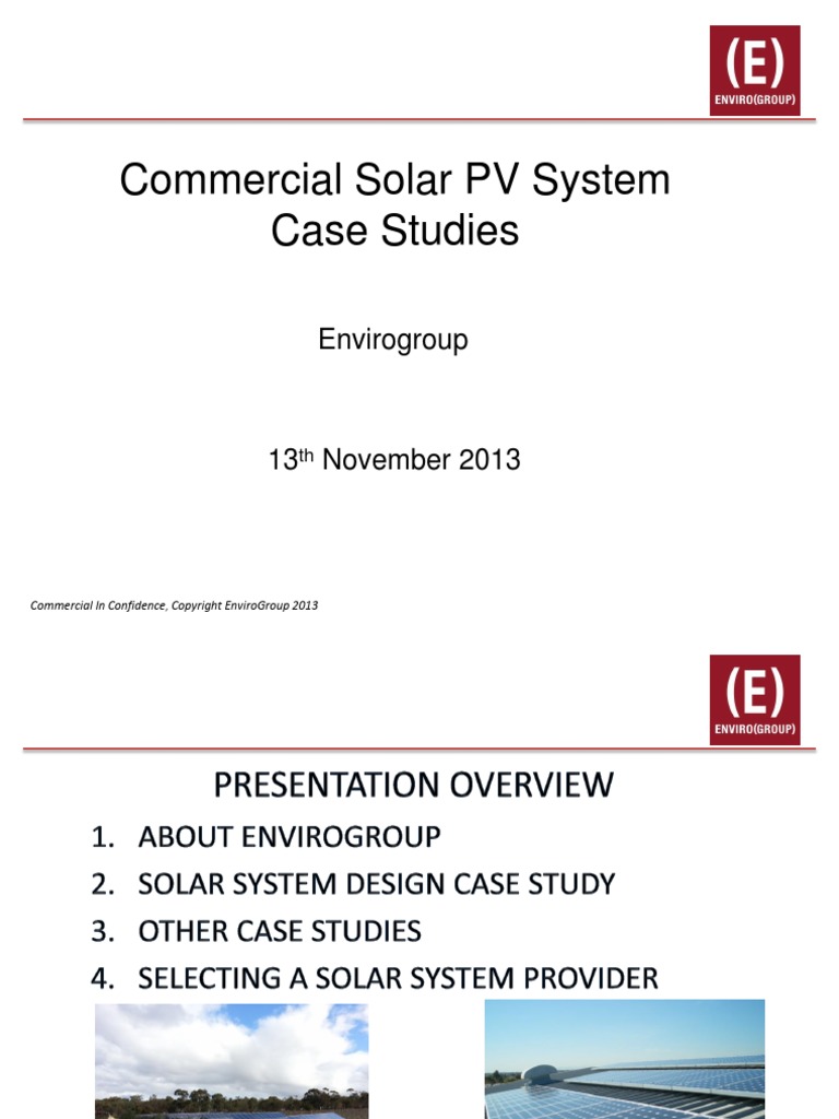 Commercial Solar PV System Case Studies: Envirogroup | PDF | Solar ...