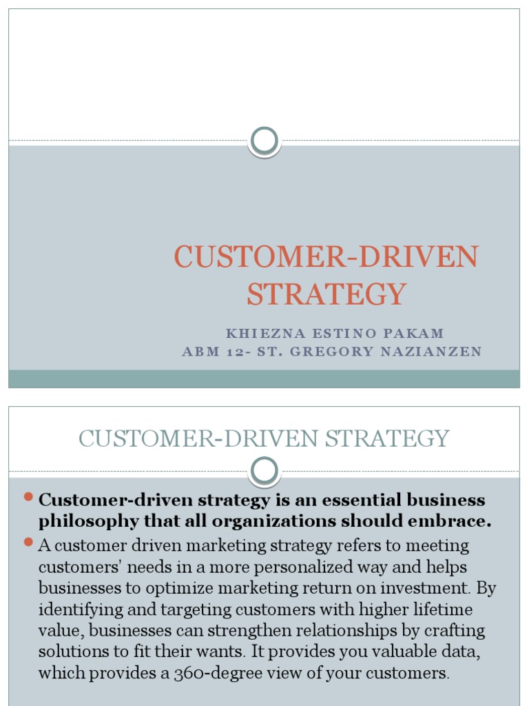 Customer Driven Strategy | PDF | Marketing | Market Segmentation