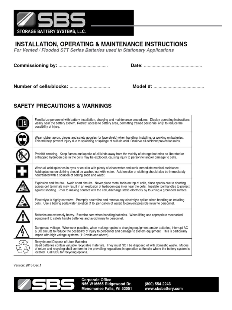 SBS STT Battery Instruction Manual | PDF | Battery Charger ...
