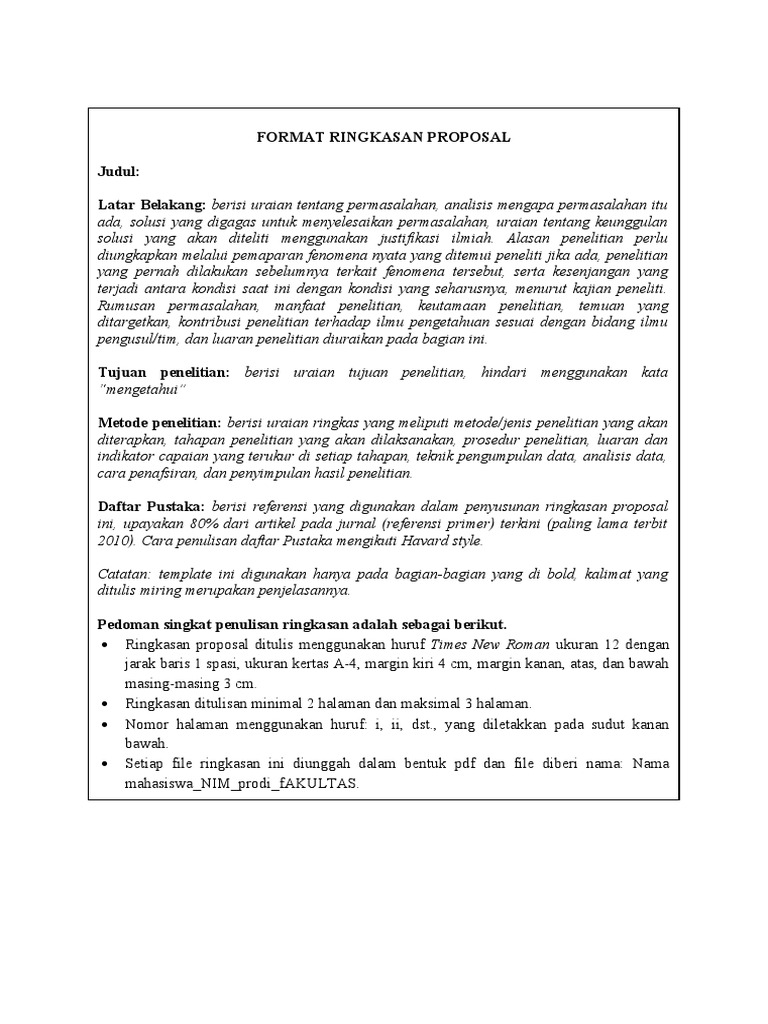 Format Ringkasan Proposal | PDF