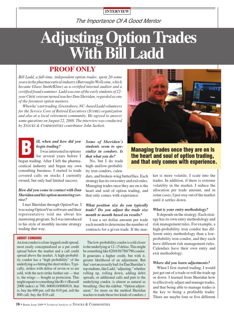 Adjusting Option Trades With Bill Ladd | PDF | Option (Finance ...