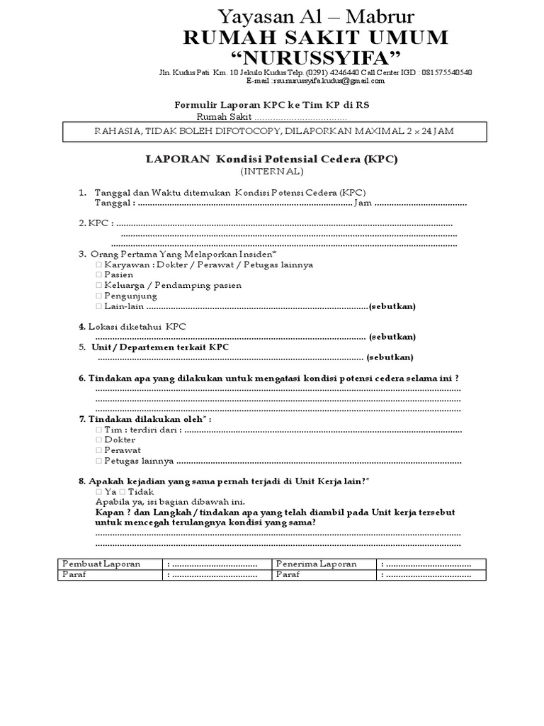 08a.form Laporan KPC | PDF