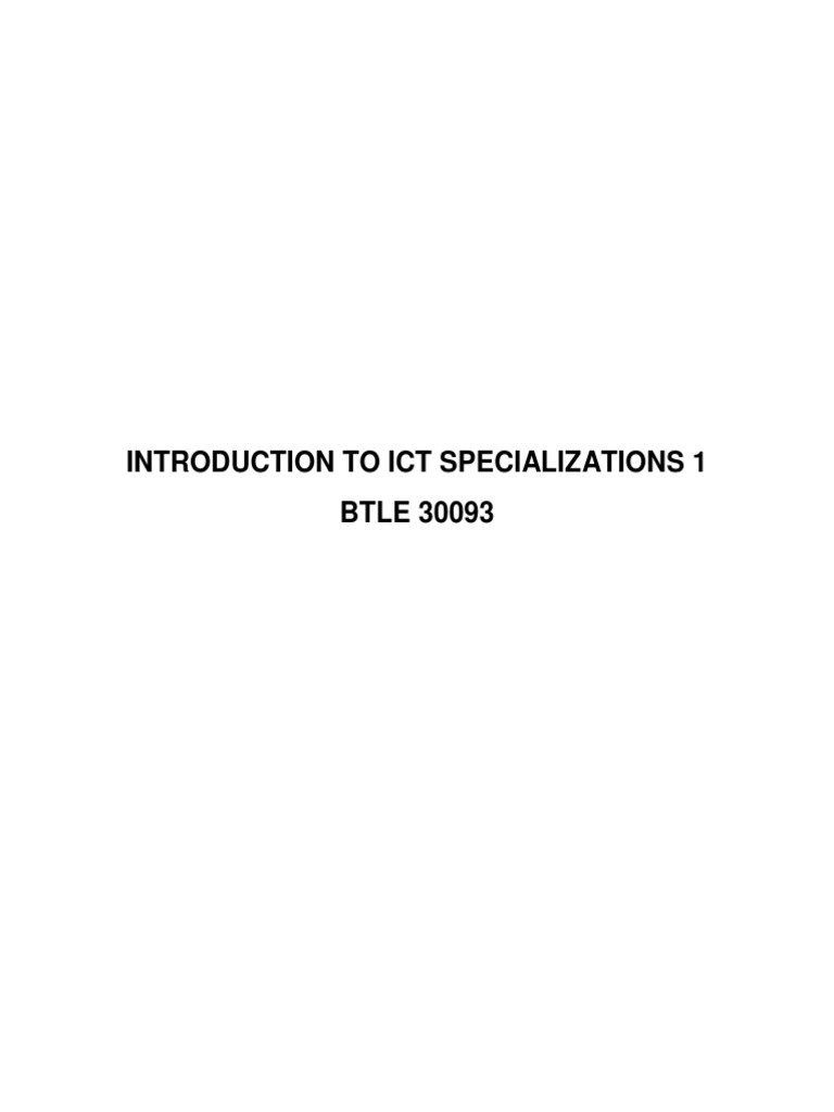 Introduction To Ict Specializations 1 - Lesson 1 | PDF | Technical ...