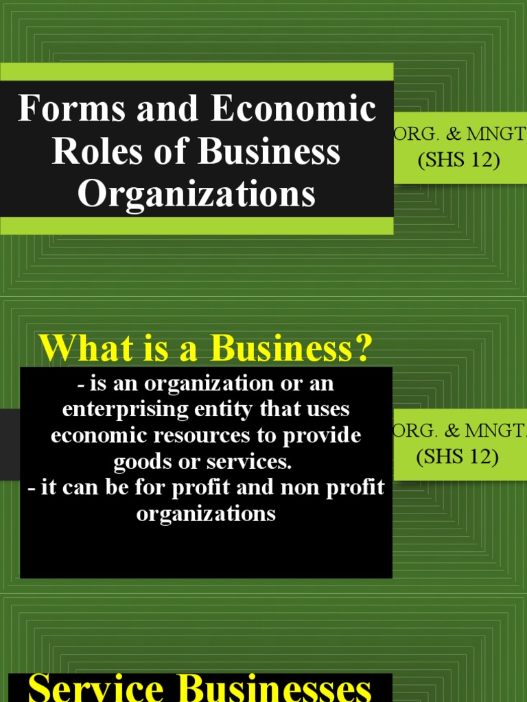 Forms and Functions of Business Organizations | PDF | Business ...