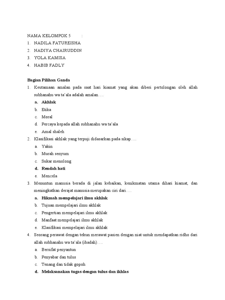 Kel.5 Soal Uts Aik | PDF | Karier & Perkembangan | Sains & Matematika