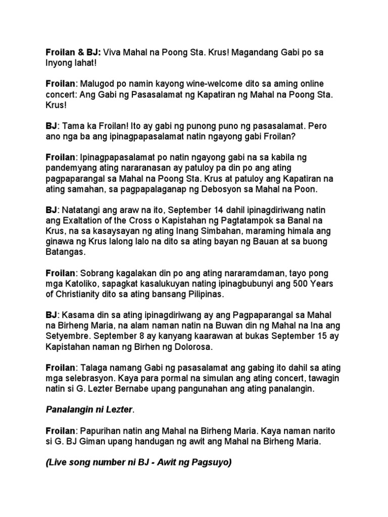 Online Concert Script | PDF