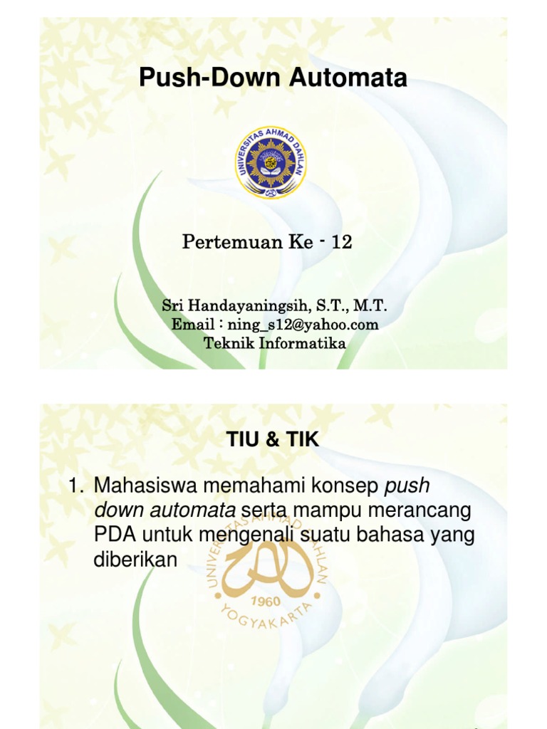 Push Down Automata | PDF