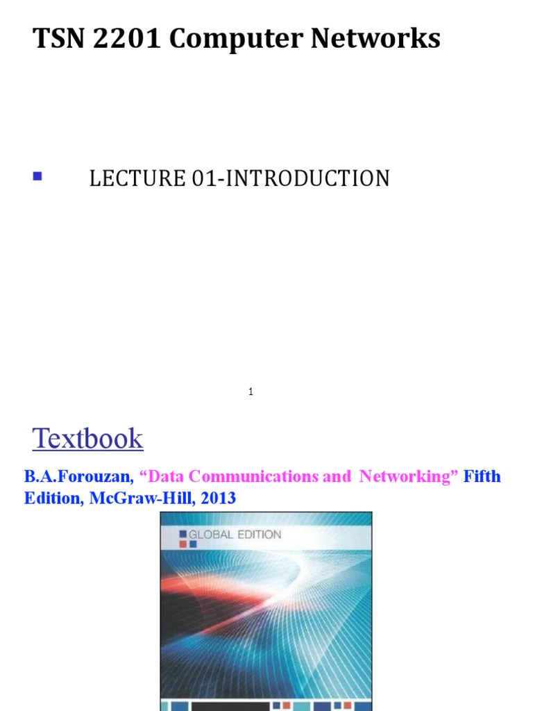 TSN 2201 Computer Networks: Lecture 01-Introduction | PDF | Osi Model ...