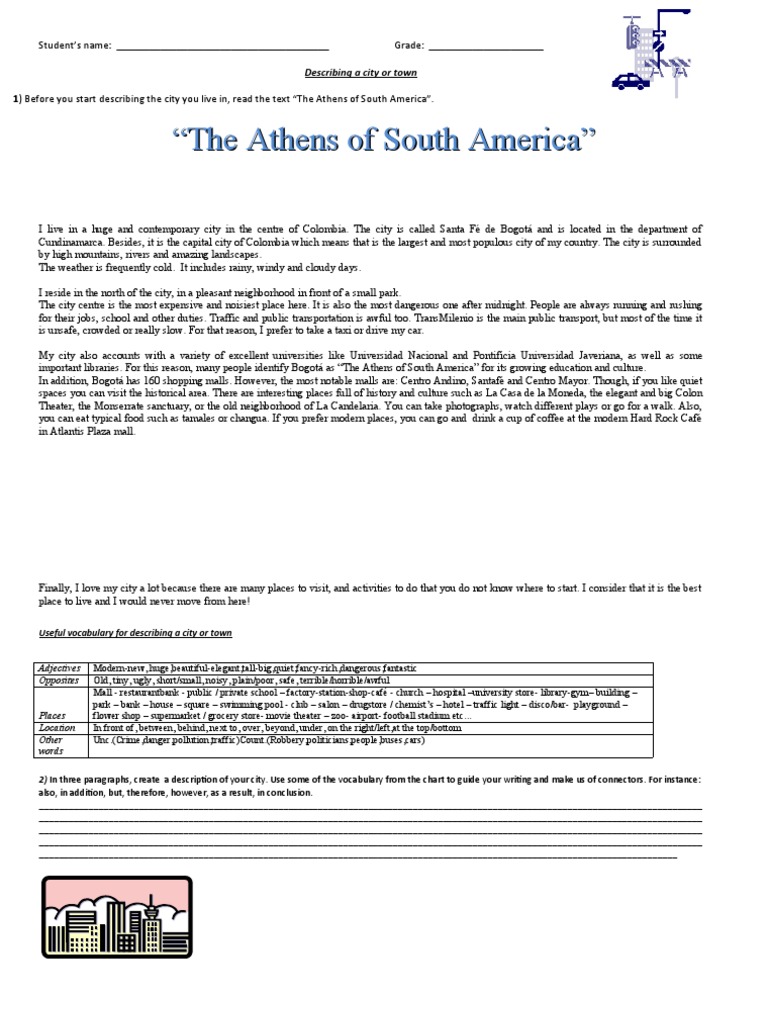 Reading and Writing The Athens of South America de Fun Activities Games ...