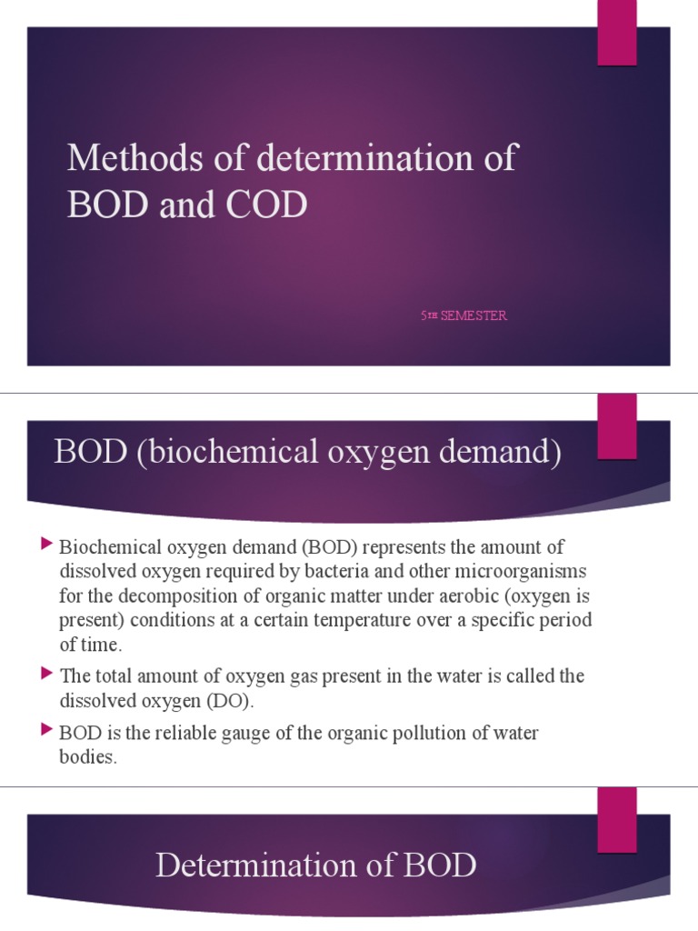 Methods of Determination of BOD and COD | PDF