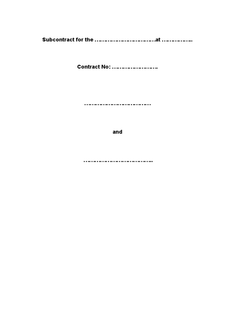 Unit Price - Subcontract Agreement | PDF | Indemnity | Liability Insurance