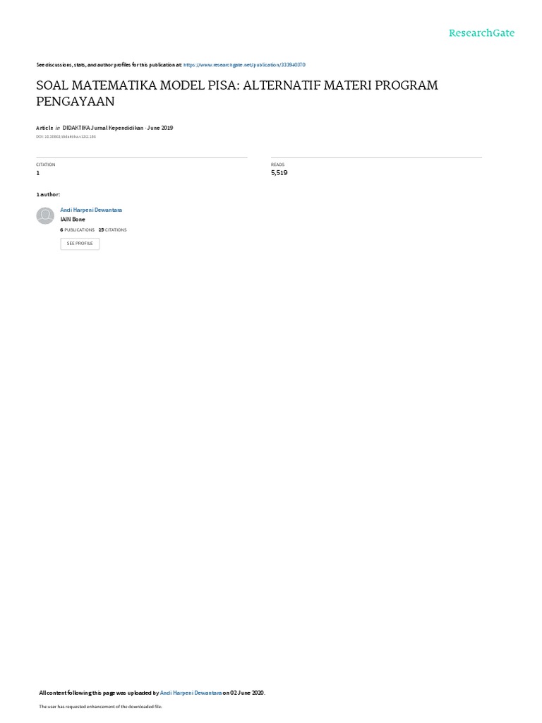 PISA Math Problems as Enrichment Materials | PDF | Programme For ...