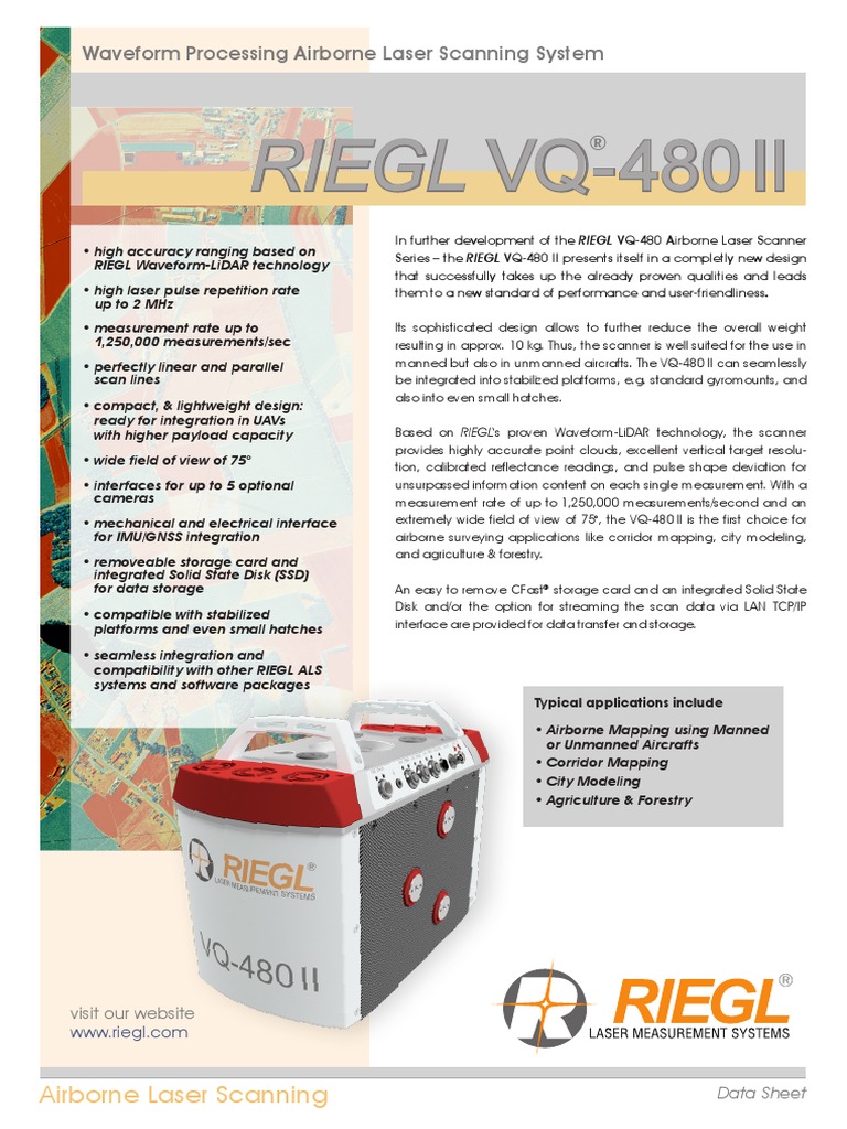 RIEGL VQ-480: Waveform Processing Airborne Laser Scanning System | PDF | Image Scanner