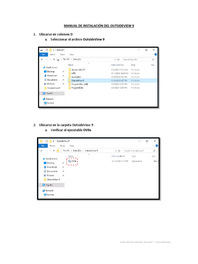 Guía de Instalación OutsideView 9 | PDF | Software | Informática