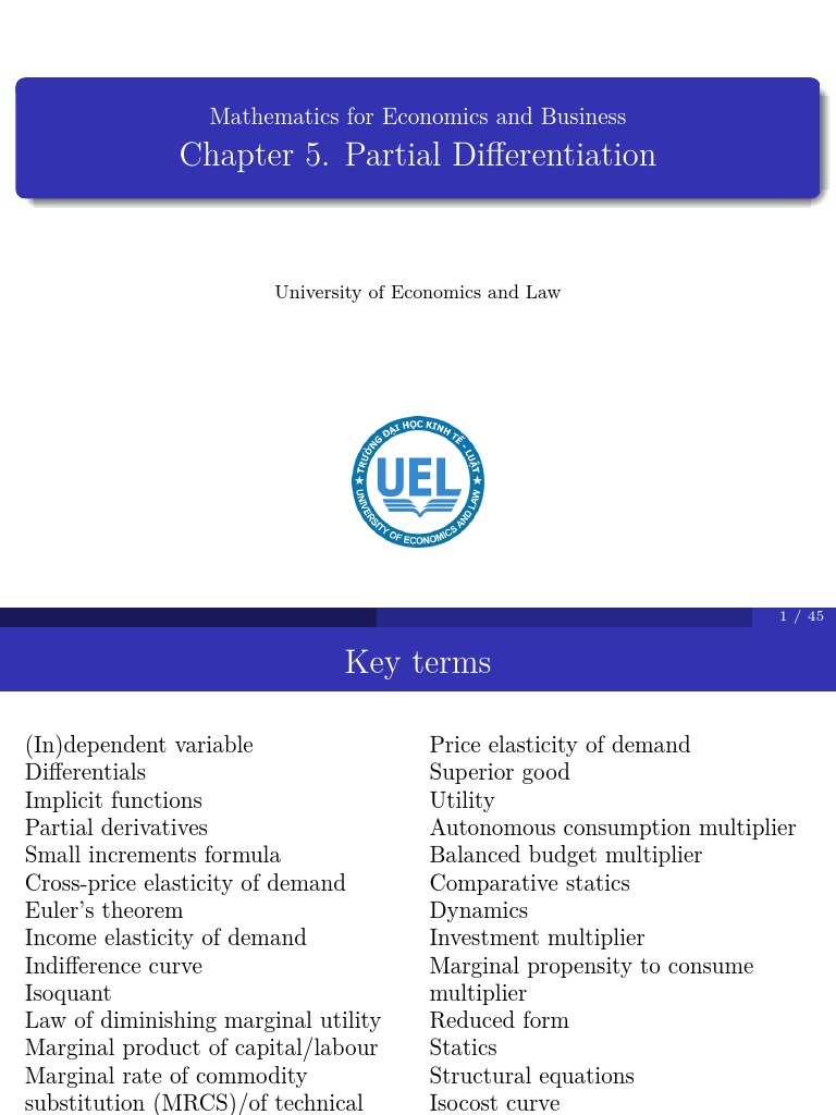 Chapter 5. Partial Differentiation: Mathematics For Economics and Business | PDF | Demand | Utility