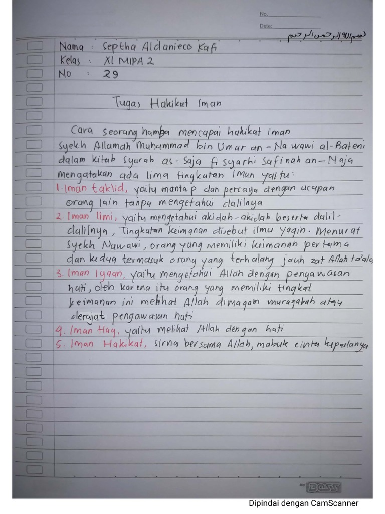 Hakikat Iman - Septha Aldanieco Kafi - XIA2 - 30 | PDF