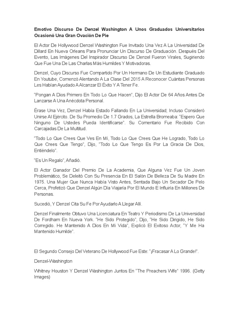 Discurso de Denzel Washington | PDF