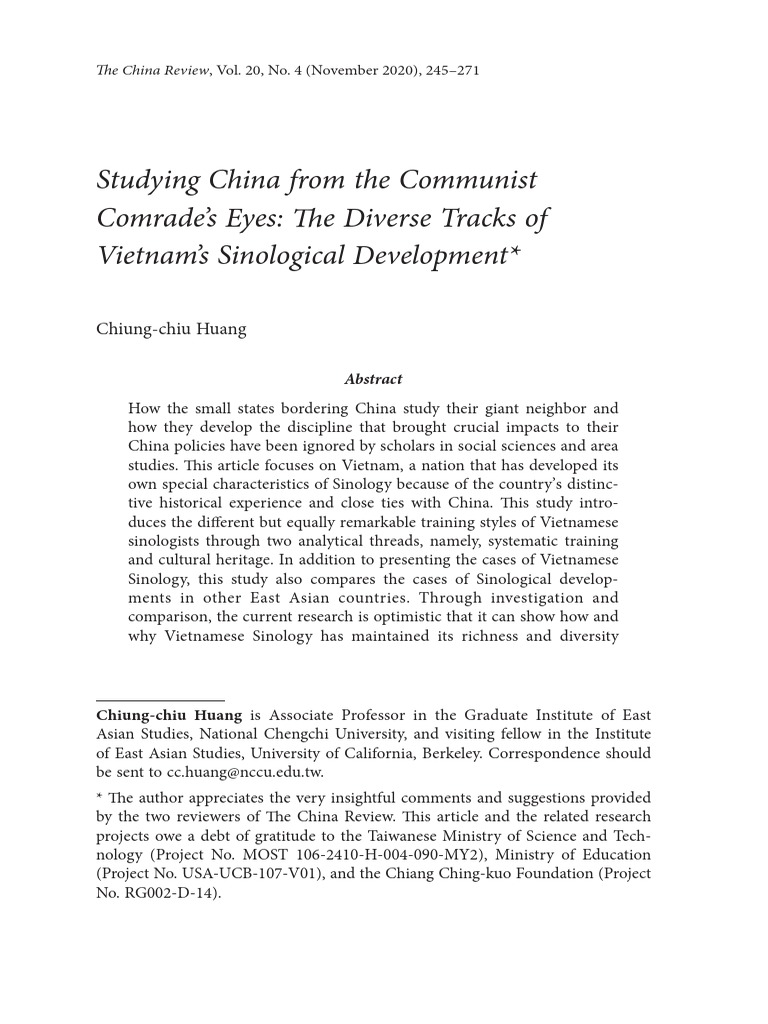 Studying China From The Communist Comrade's Eyes: The Diverse Tracks of ...