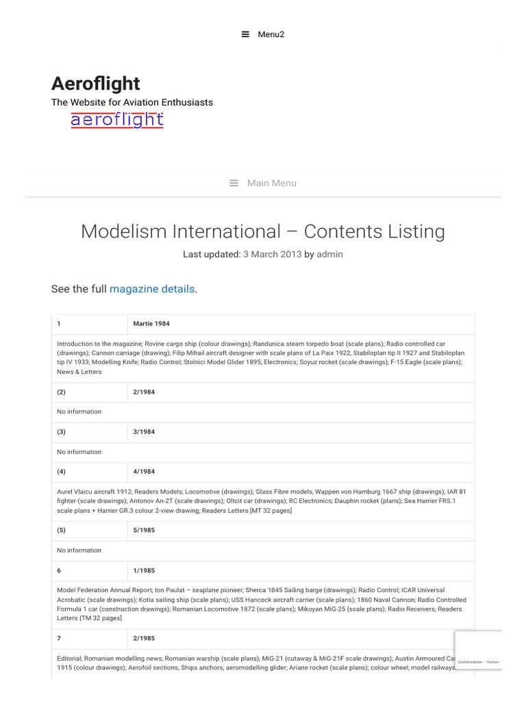 Modelism International - Contents Listing - Aeroflight | PDF | Aircraft ...