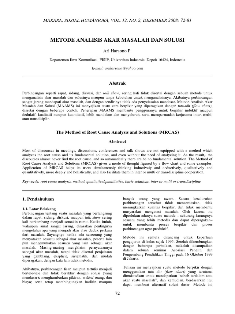 Metode Analisis Akar Masalah | PDF