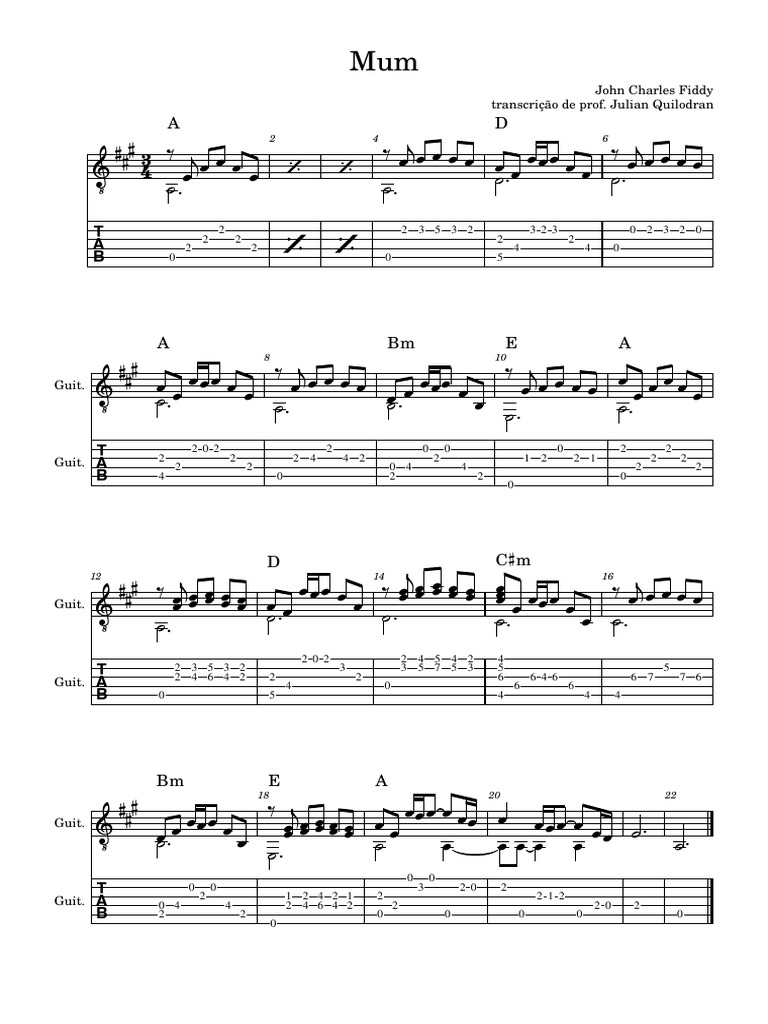 Mum Pentagrama + TAB | PDF