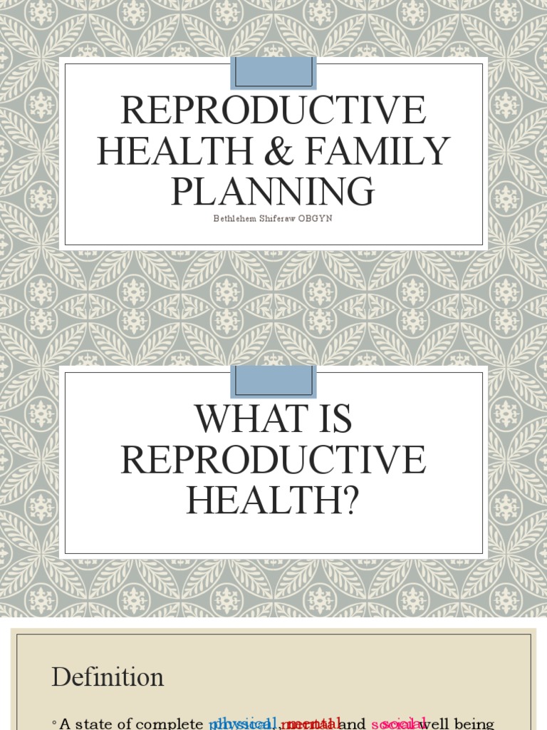 Reproductive Health & Family Planning | PDF | Birth Control | Combined ...