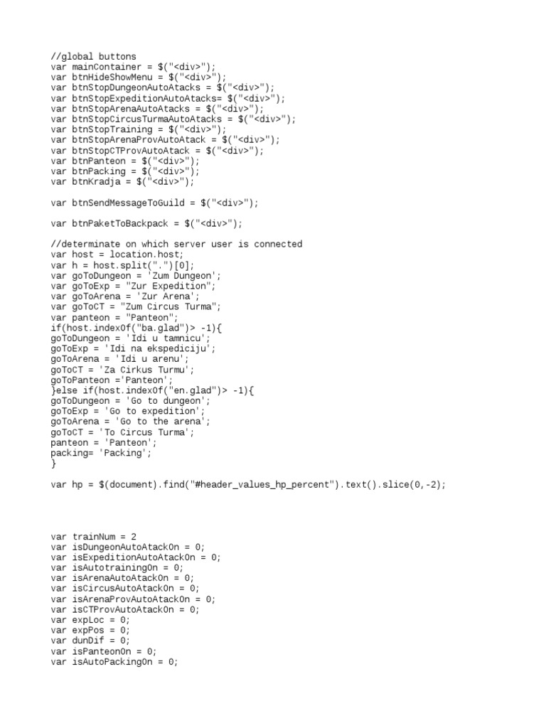 Gladiatus Auto-Attack Script | PDF