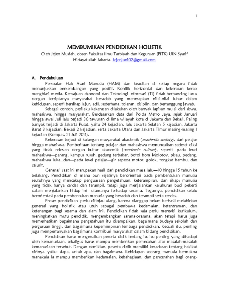 Membumikan Pendidikan Holistik | PDF