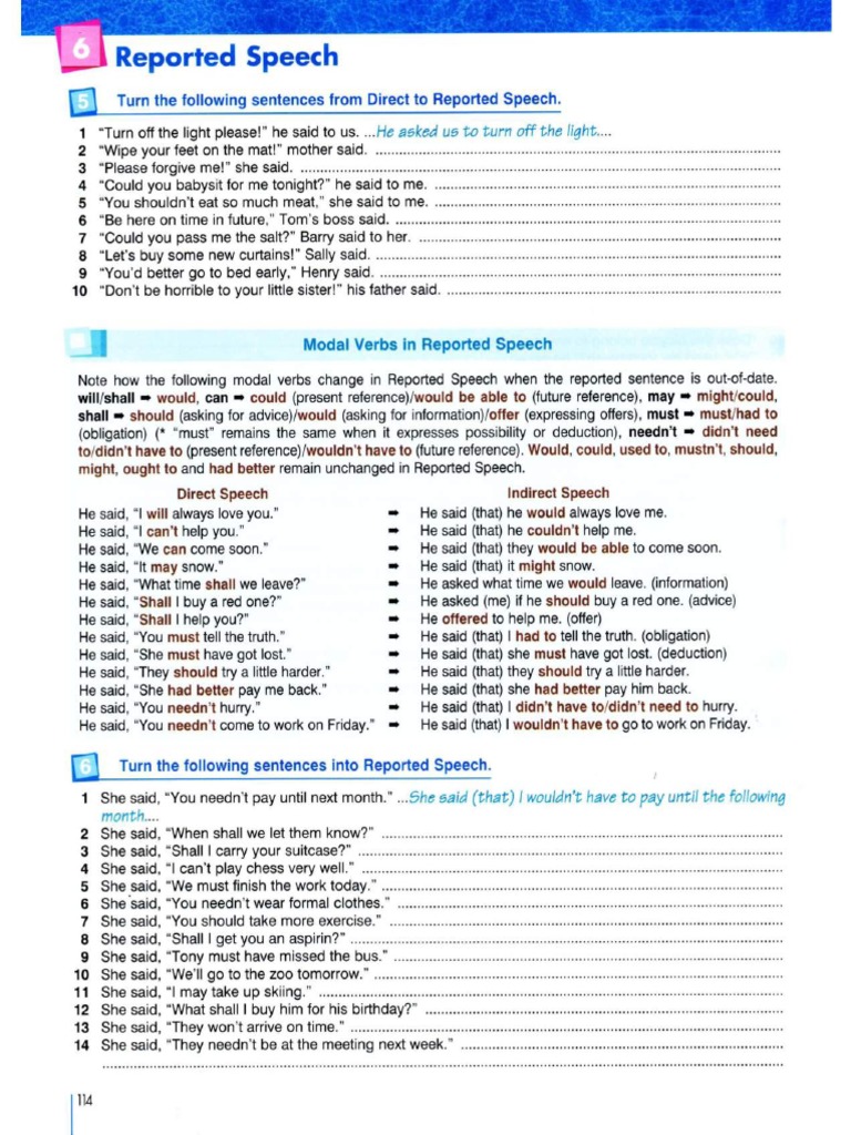 Reported Speech - Modals !!! | PDF