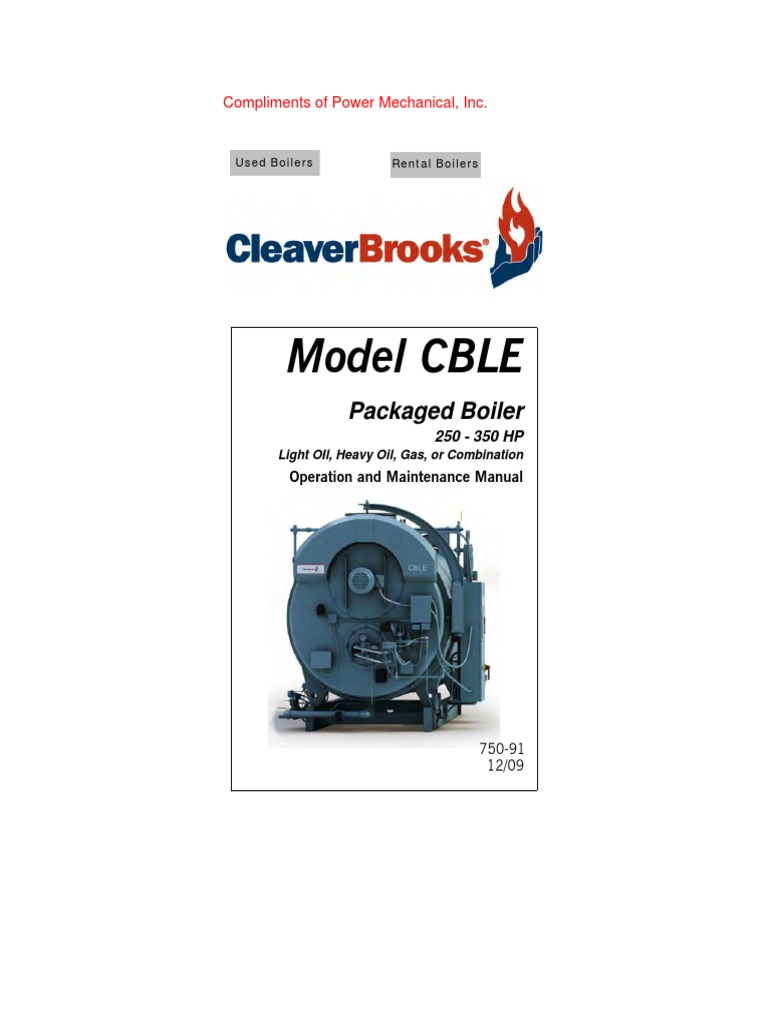 Manual 250-Hp 300-Hp 350-Hp Cleaver-Brooks Equipment | PDF | Boiler | Water Heating