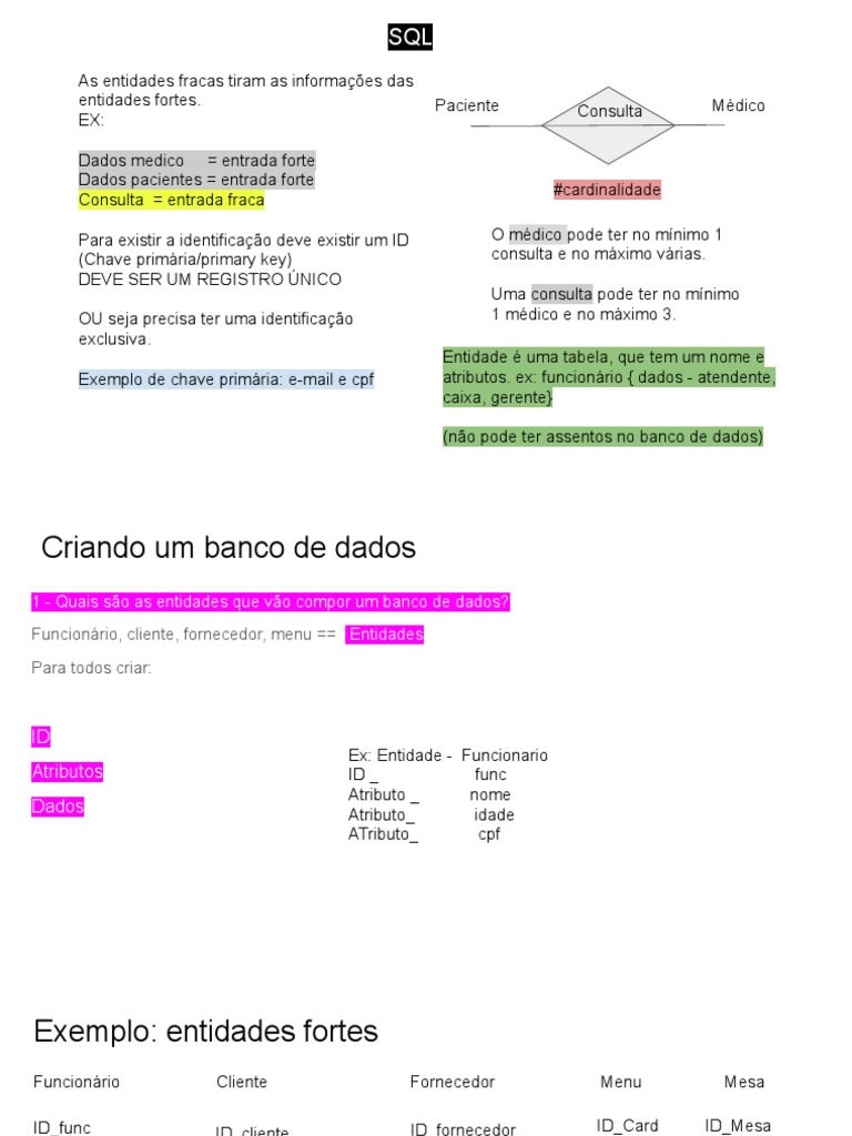 SQL Aula 1 | PDF | Bancos de dados | SQL